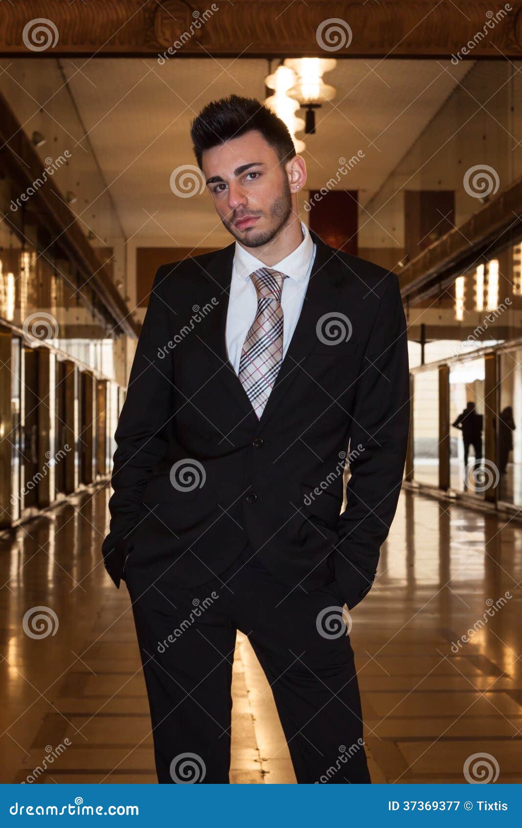 Portrait of a Handsome Young Businessman Stock Image - Image of outdoor ...