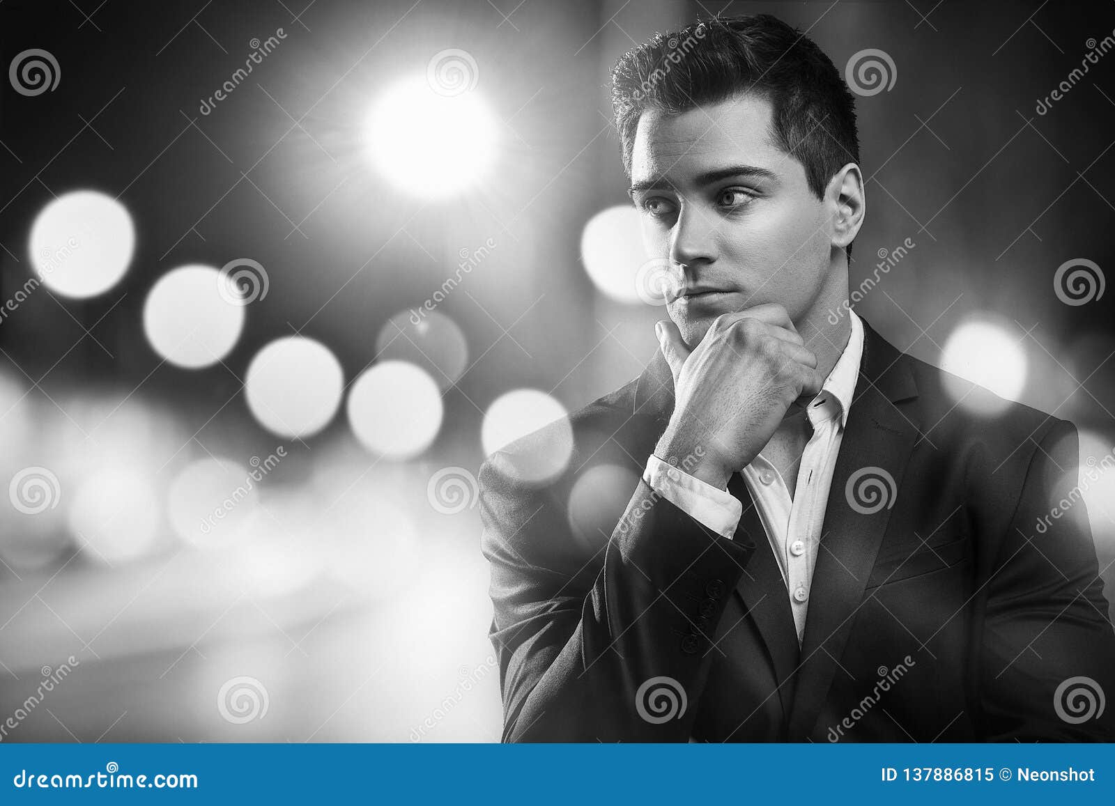 Handsome Young Elegant Man in Suit Stock Image - Image of hairstyle ...