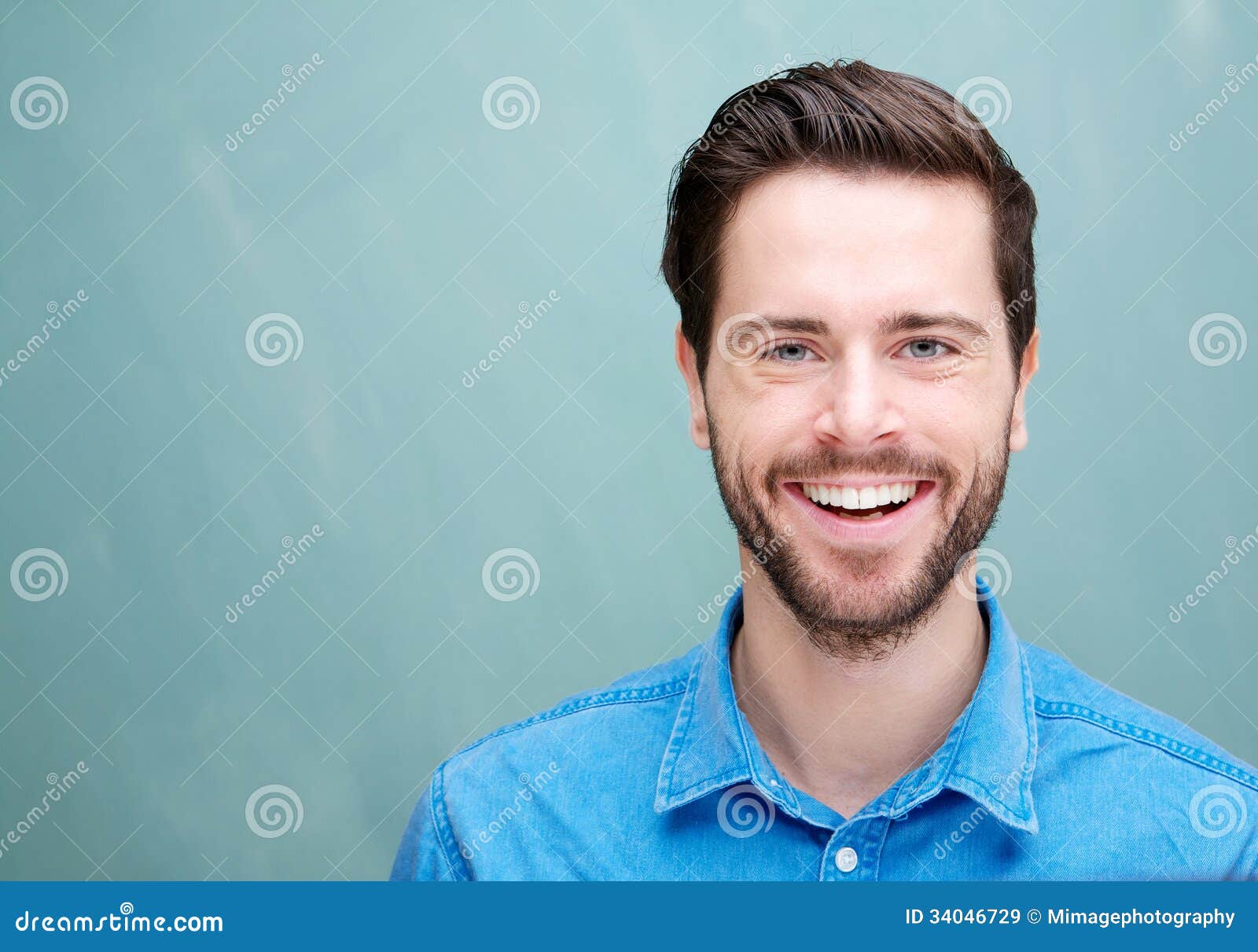 Portrait of a Handsome Young Man with Beard Smiling Stock Image - Image ... Portrait of a Handsome Young Man with Beard Smiling Stock Image - Image ...