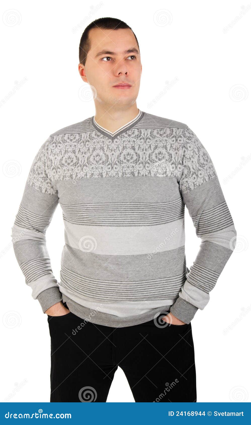 Portrait of a Handsome Young Man Looking Away Stock Photo - Image of ...