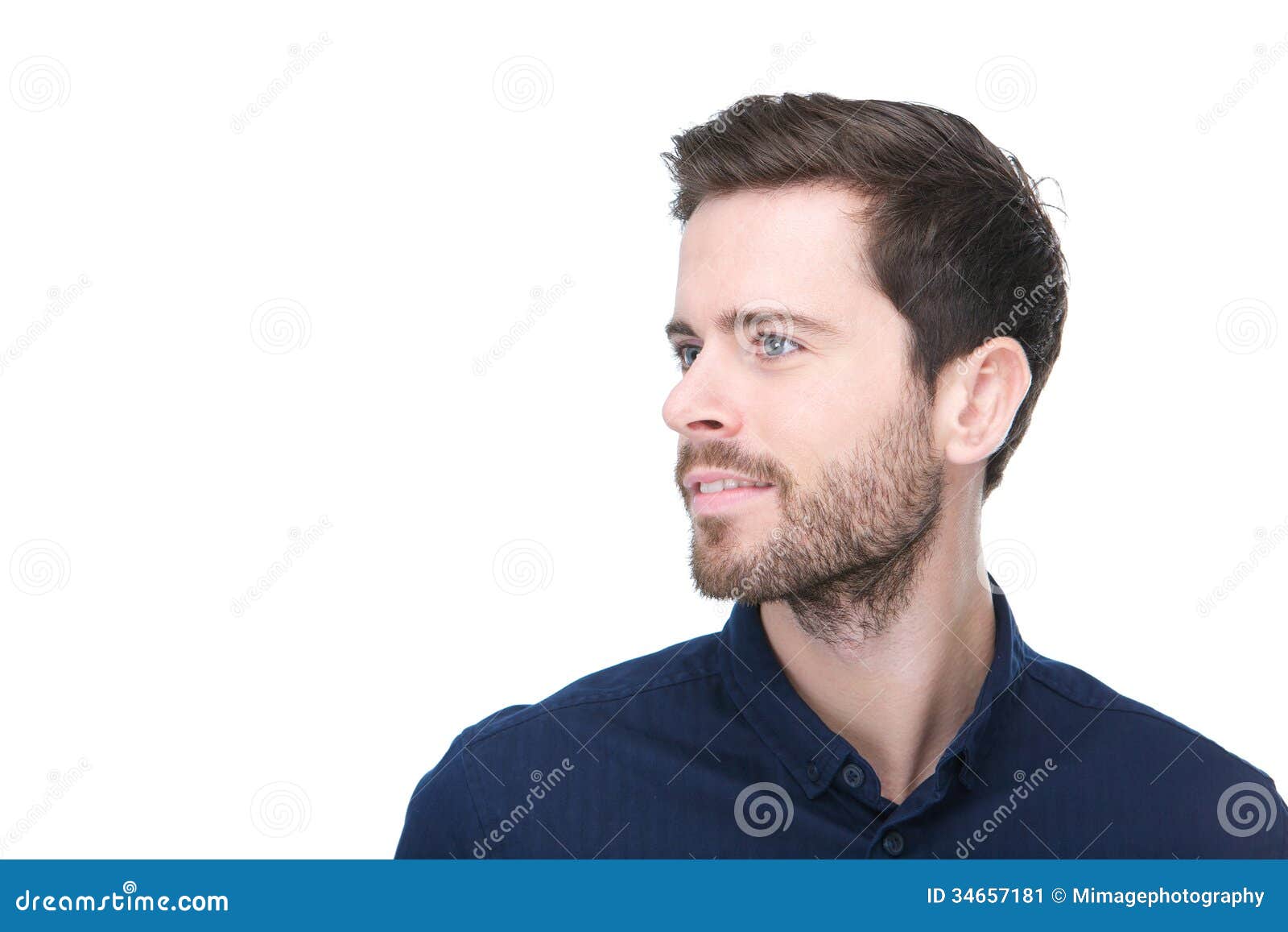 Portrait of a Handsome Young Man Looking Away Stock Image - Image of ...