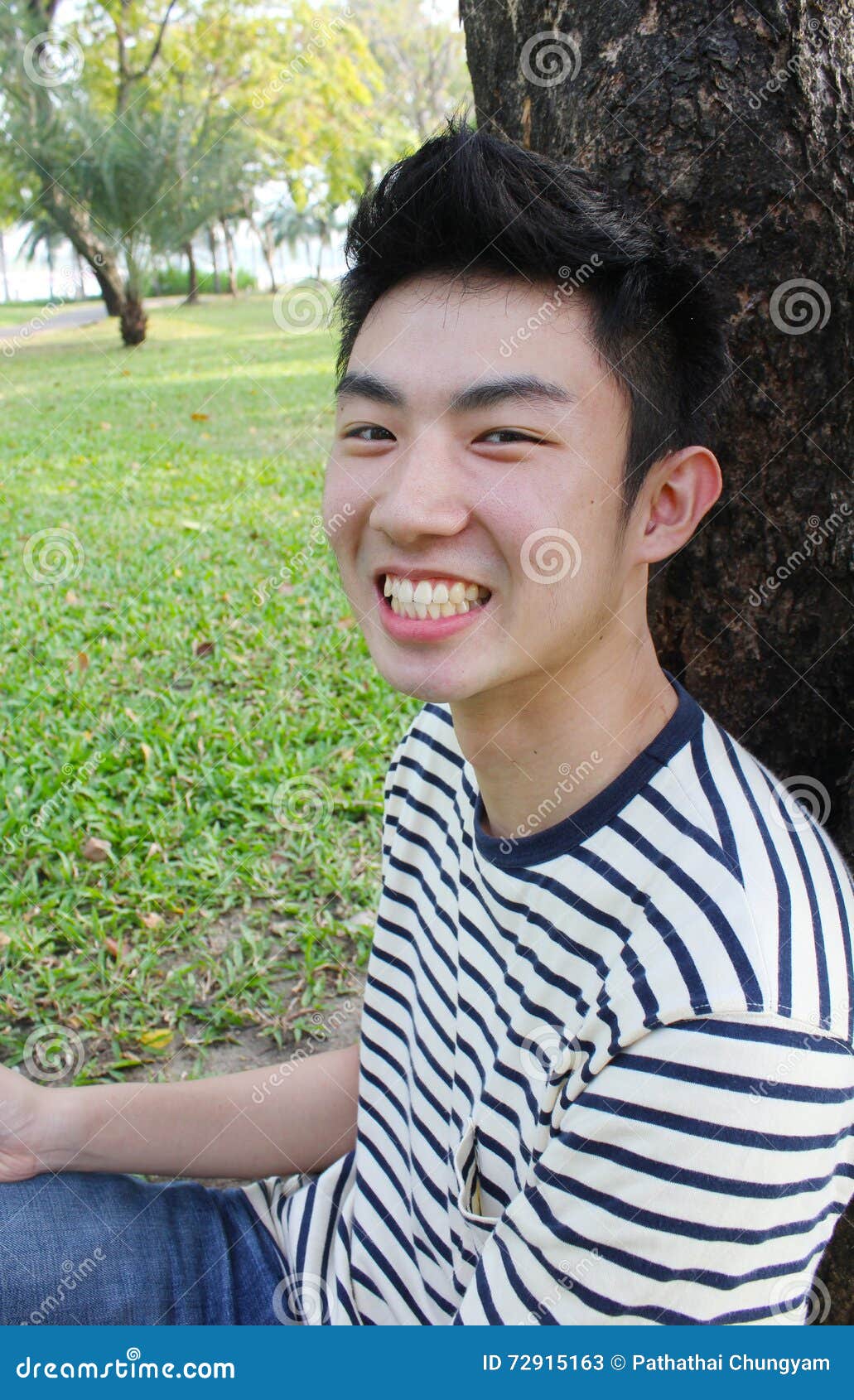 Portrait of a Handsome Young Man Posing Outdoor. Stock Image - Image of ...