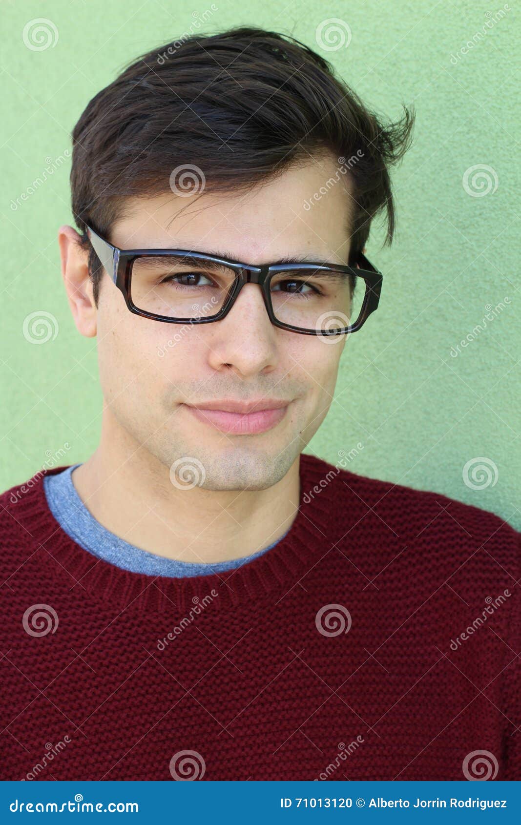 Portrait of a Handsome Young Man in Spectacles Stock Photo - Image of ...