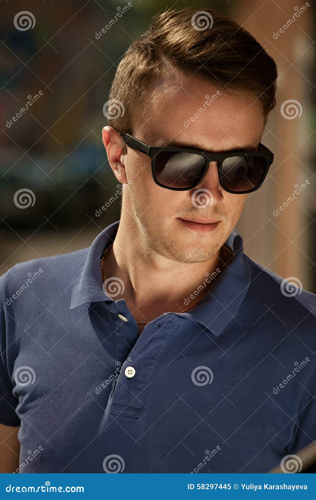 Portrait Of Handsome Young Man With Sunglasses Stock Image Image Of