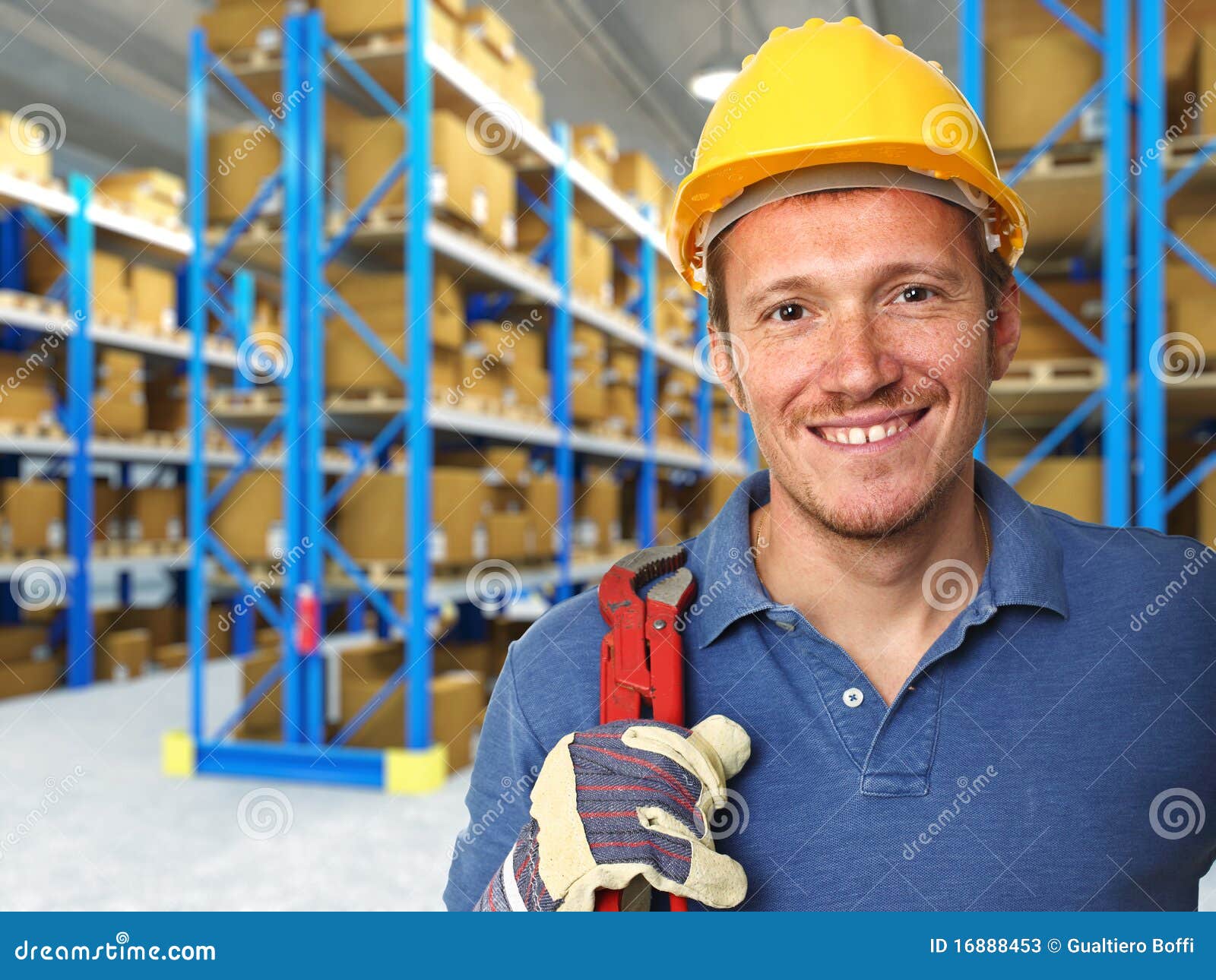 Portrait of handyman stock image. Image of container - 16888453