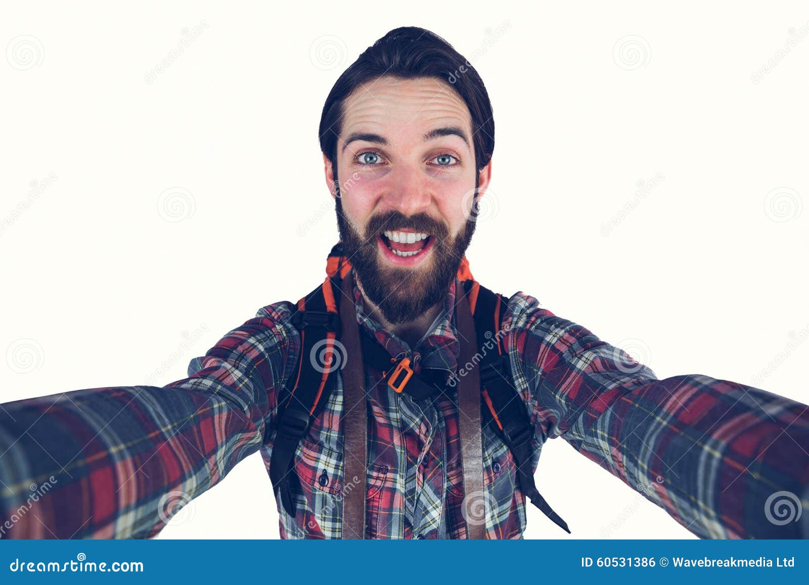 Portrait of Happy Adventurer Stock Photo - Image of caucasian ...