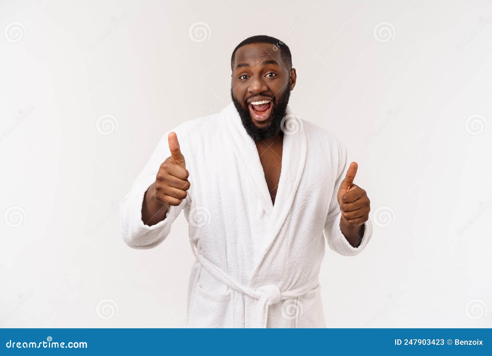 Portrait Of Happy Afroamerican Handsome Bearded Man Laughing And