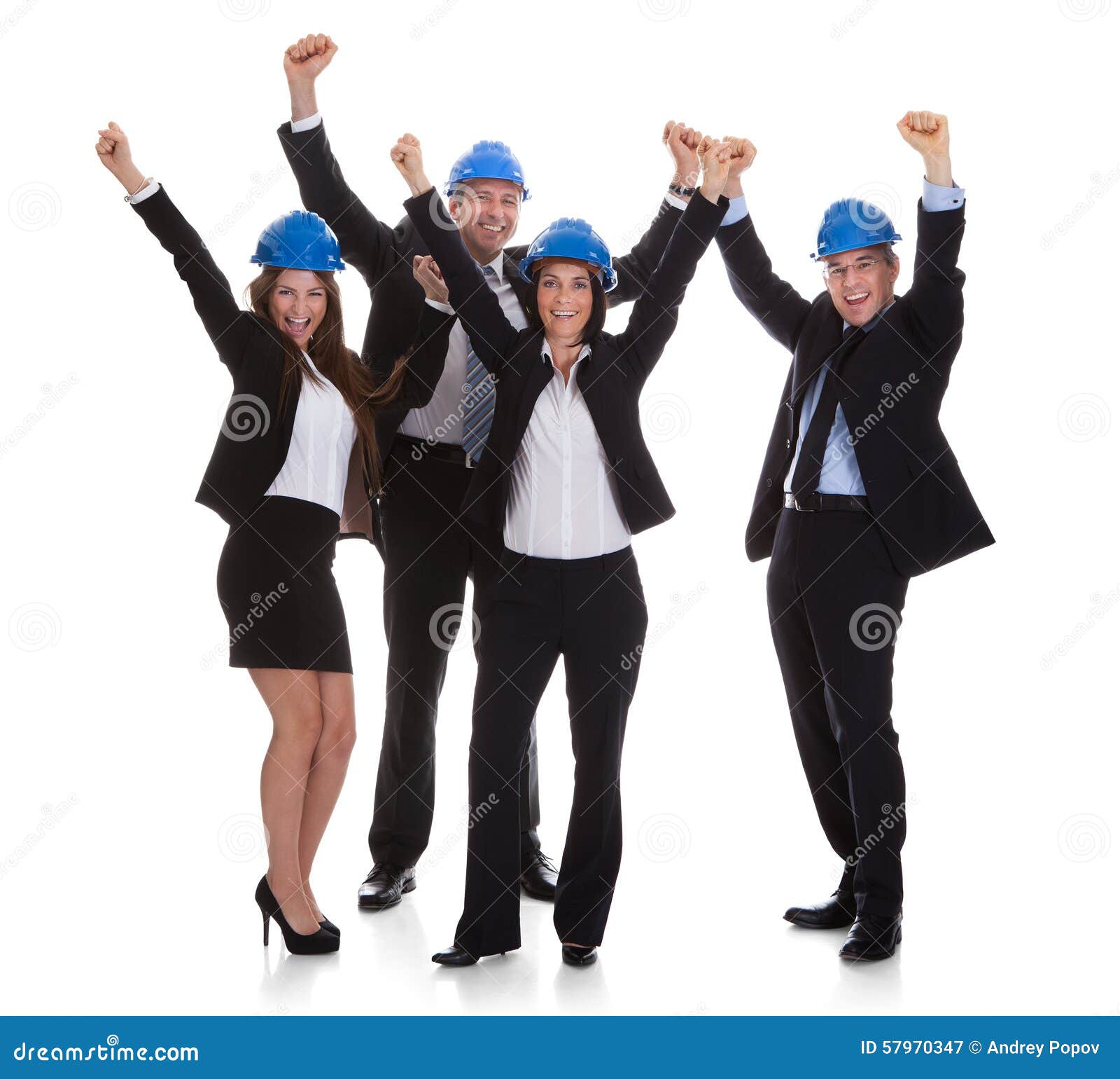 Portrait of Happy Architect People Stock Image - Image of group ...