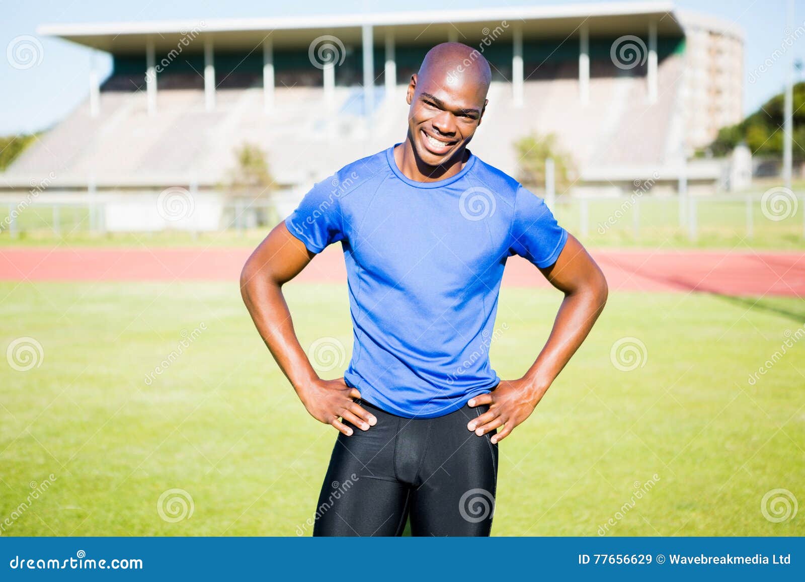 Portrait of a Happy Athlete Stock Image - Image of athletic, male: 77656629