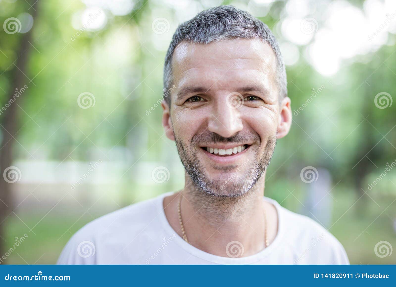 Portrait of Happy Attractive Man Outdoors Stock Image - Image of happy ...