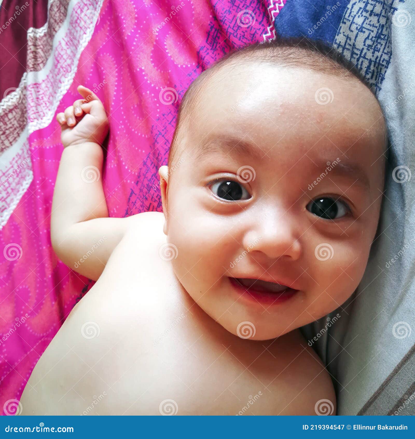 Portrait of a Happy Baby, Smiling and Giggling Stock Image - Image of ...