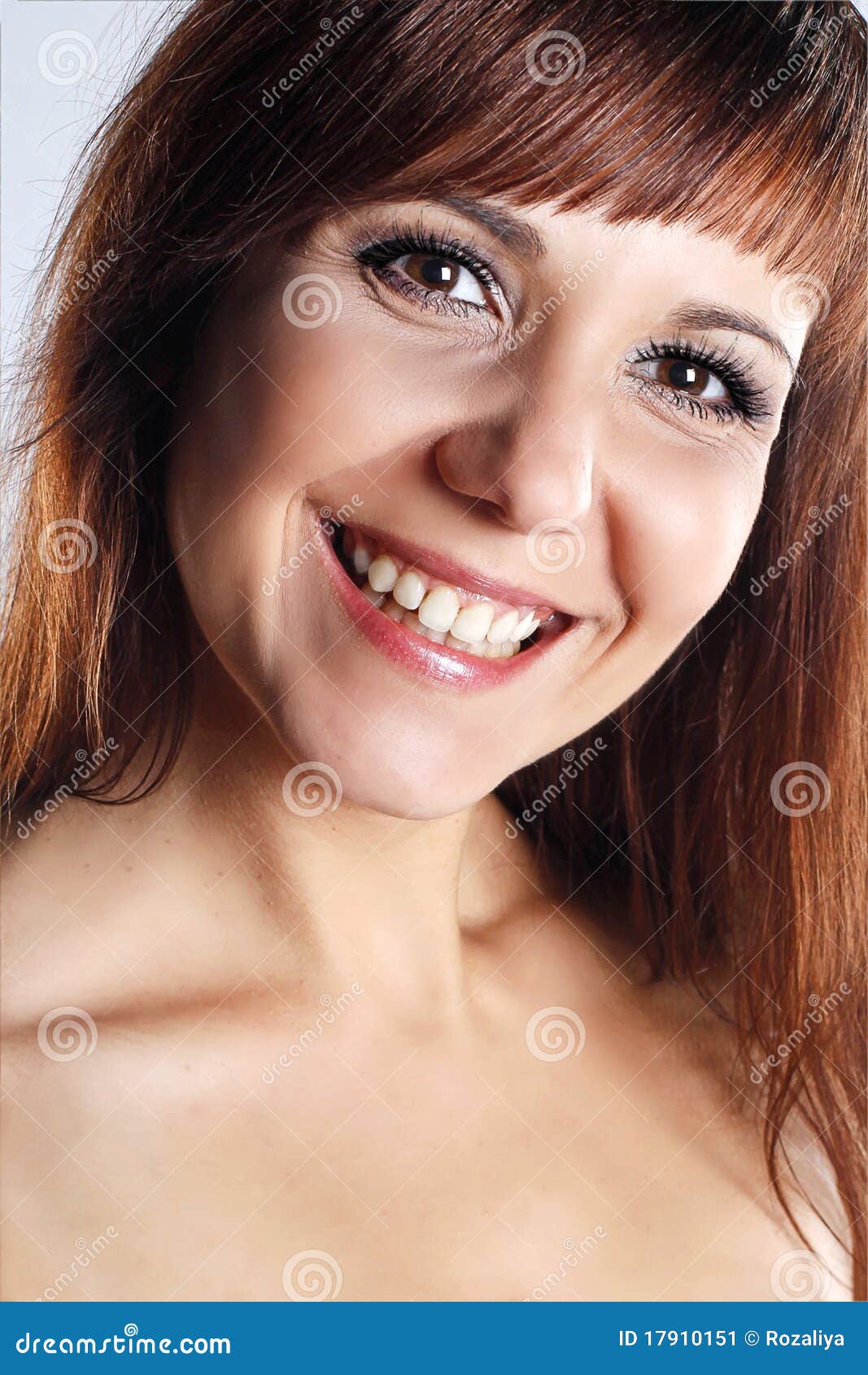 Portrait of Happy Beautiful Brunette Stock Image - Image of fashion ...