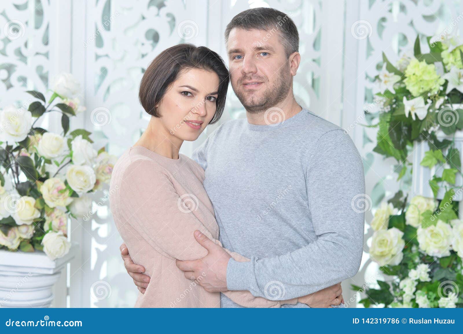 Portrait of Happy Beautiful a Pretty Couple Stock Photo - Image of ...