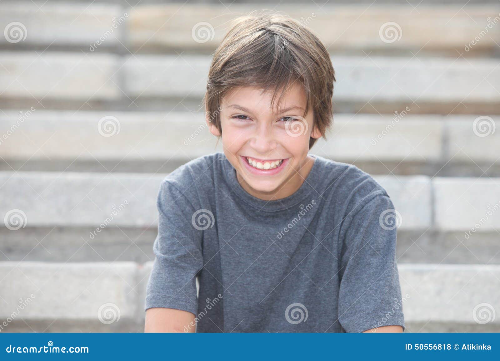Portrait of a Happy Teenage Boy Stock Photo - Image of casual, child ...