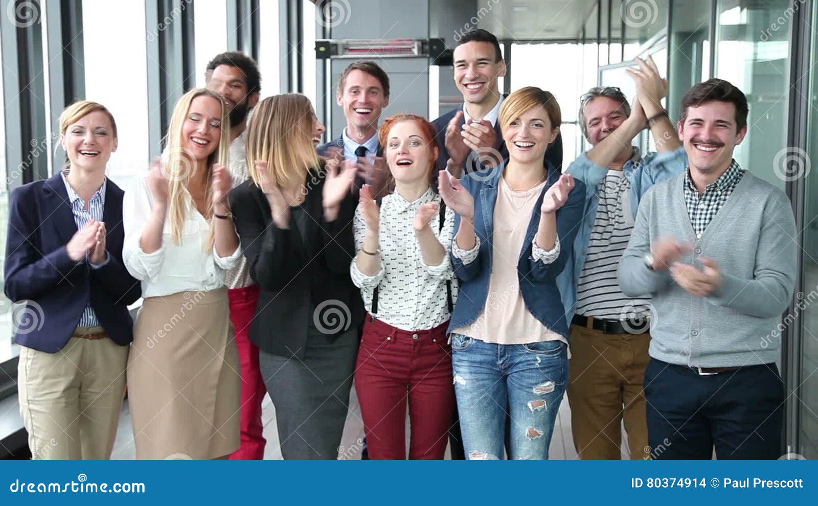 Portrait of Happy Business People, Laughing and Clapping Stock Footage ...