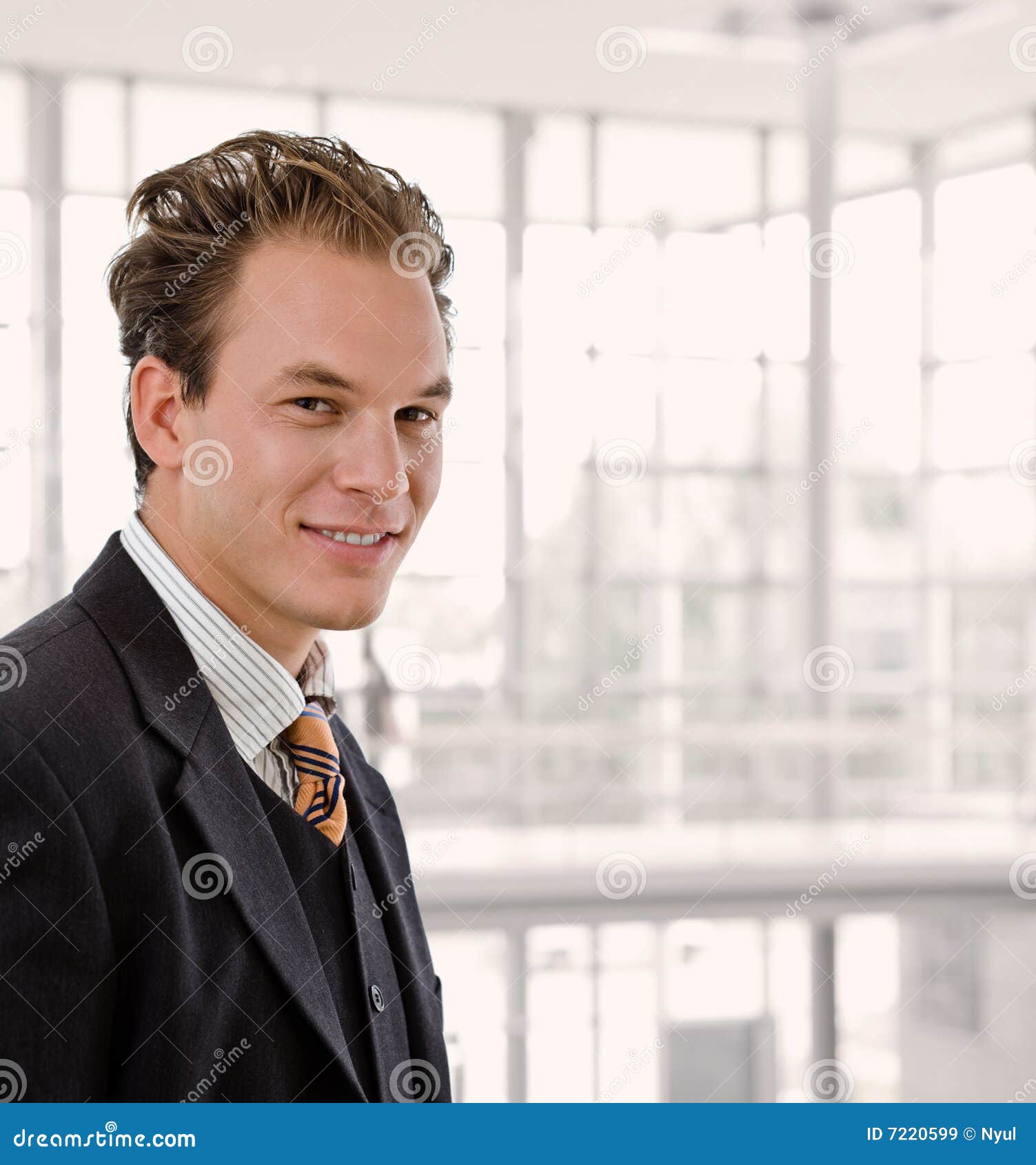Portrait of Happy Businessman Stock Image - Image of hall, cheerful ...
