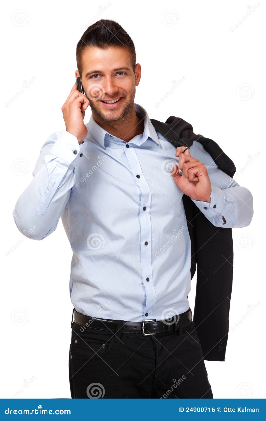 Portrait of a Happy Businessman Making a Call Stock Photo - Image of ...