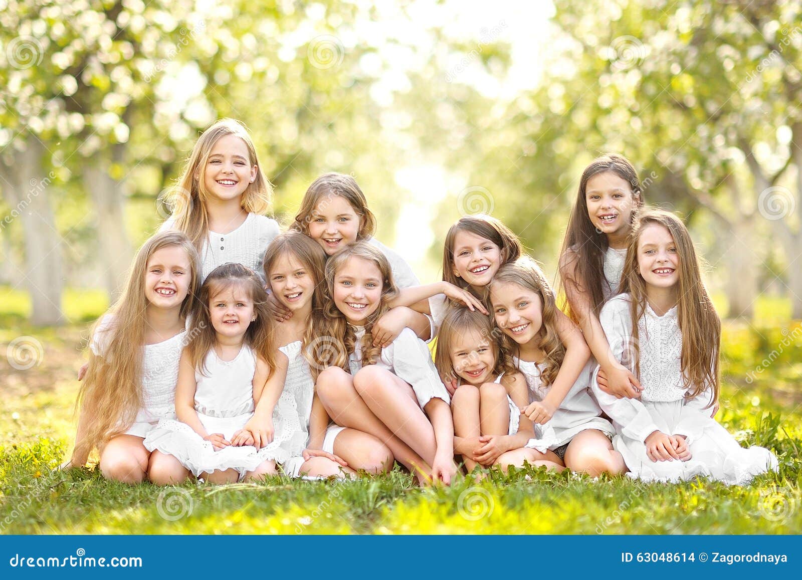 Portrait of Happy Children on Nature Stock Photo - Image of happy, baby ...