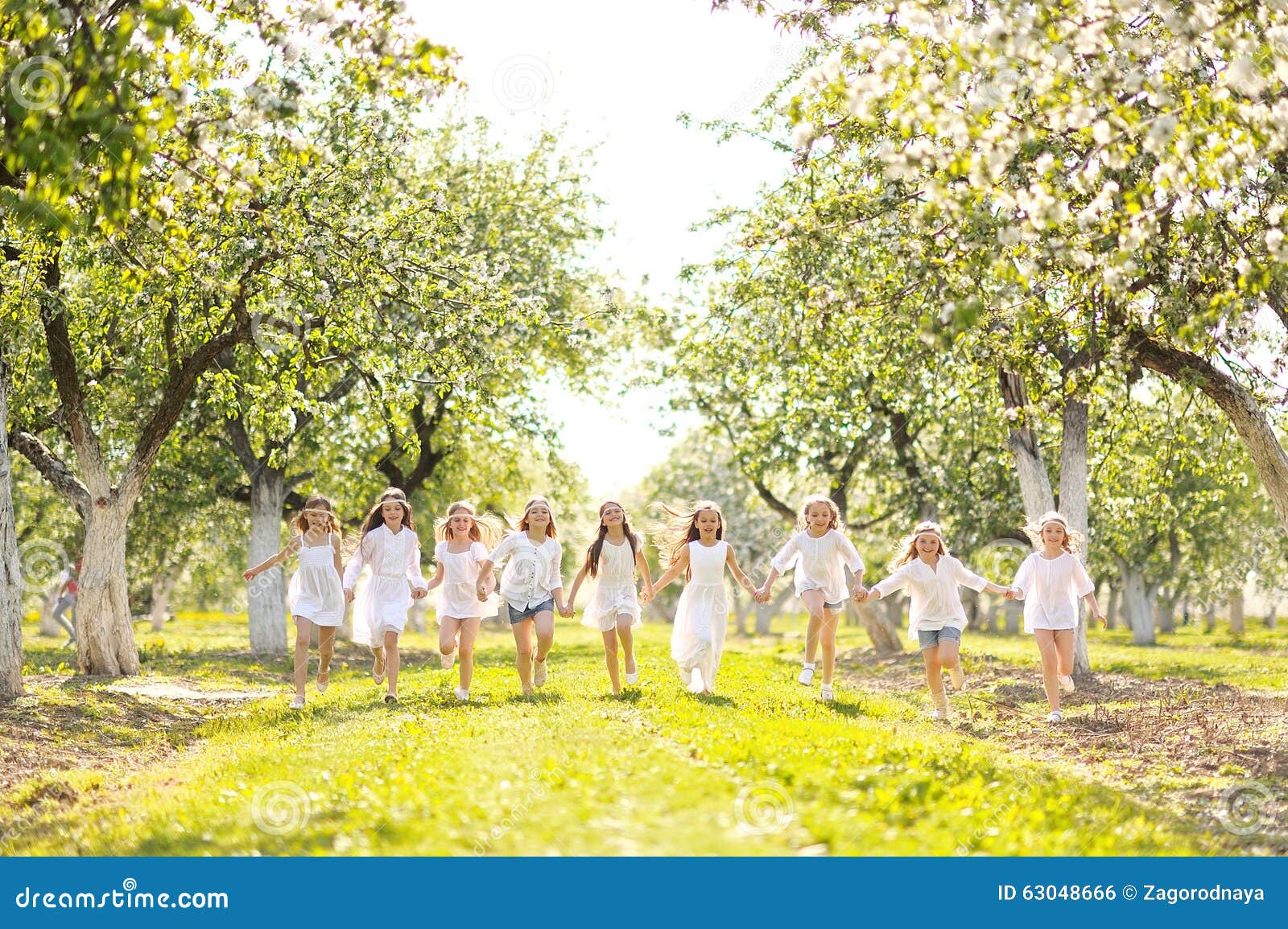Portrait of Happy Children on Nature Stock Photo - Image of happy ...