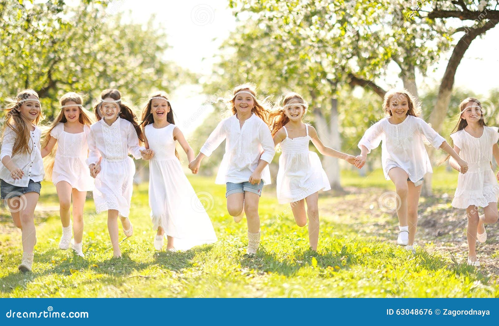 Portrait of Happy Children on Nature Stock Photo - Image of motherhood ...