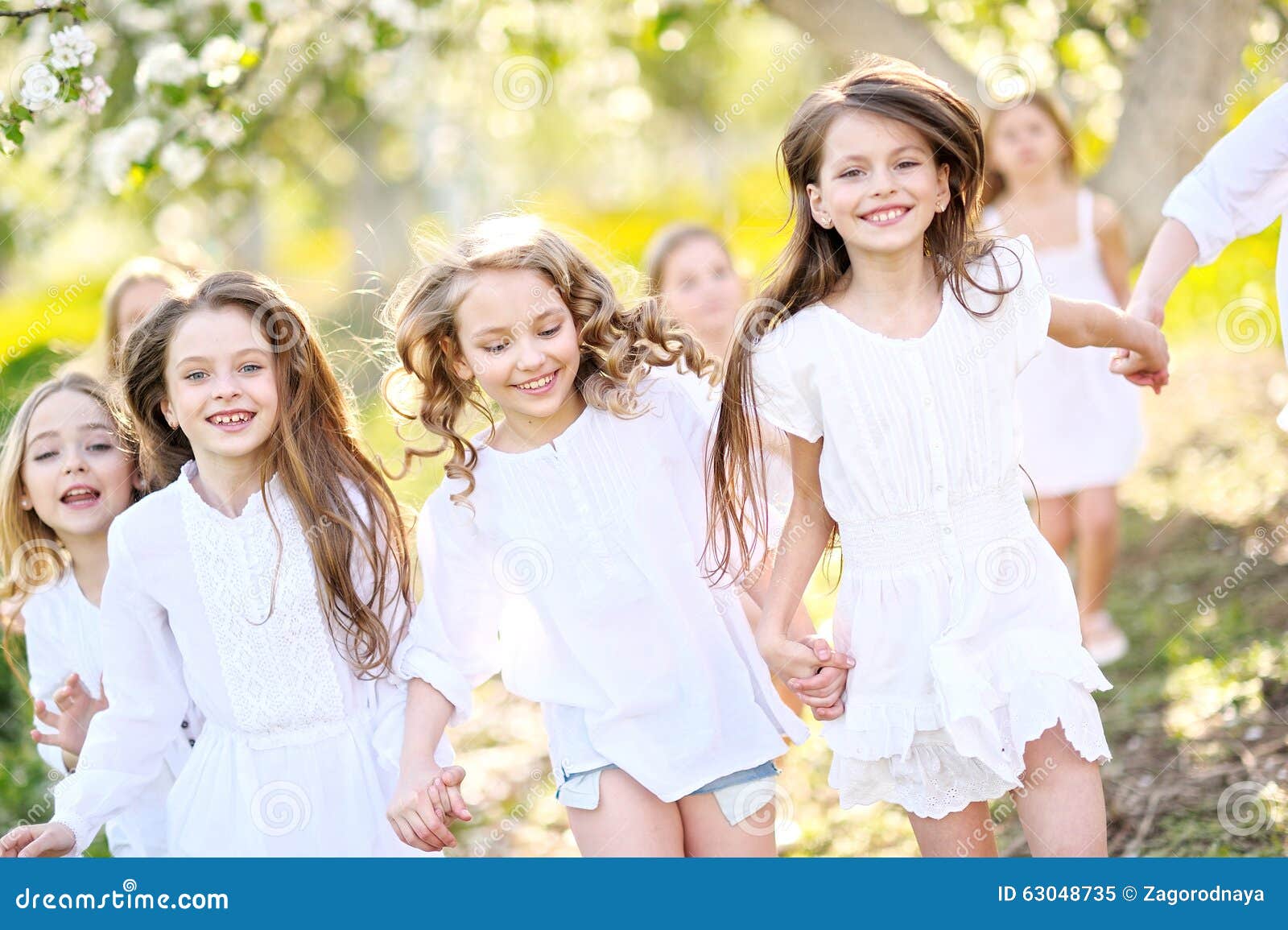 Portrait of Happy Children on Nature Stock Image - Image of happiness ...