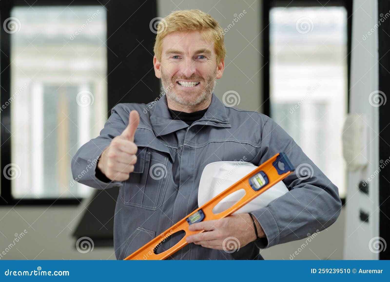 Portrait Happy Construction Worker Stock Photo - Image of hardhat ...