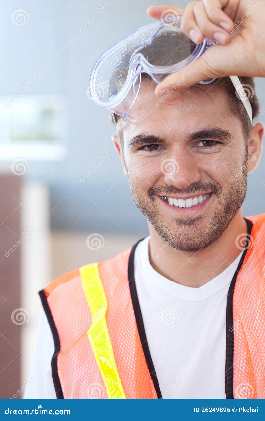 Portrait of a Happy Construction Worker Stock Photo - Image of industry ...