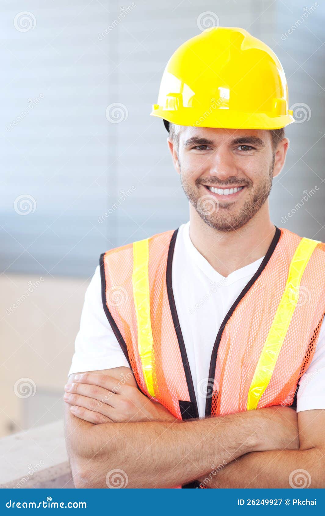 Portrait of a Happy Construction Worker Stock Image - Image of site ...