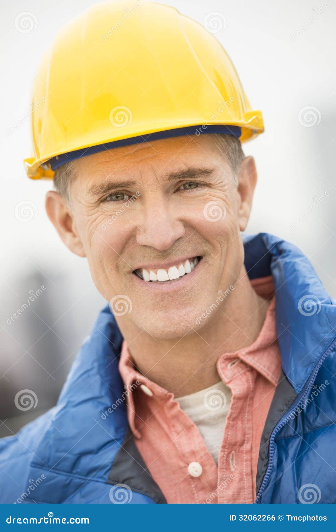 Portrait of Happy Construction Worker Stock Photo - Image of person ...