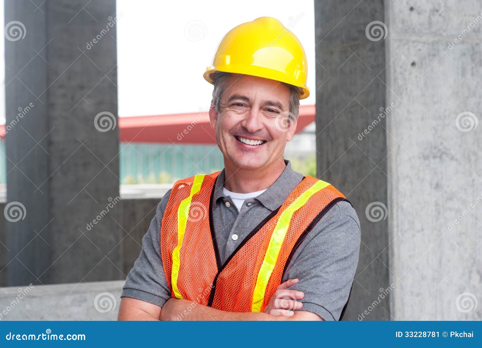 Portrait of a Happy Construction Worker Stock Image - Image of mature ...