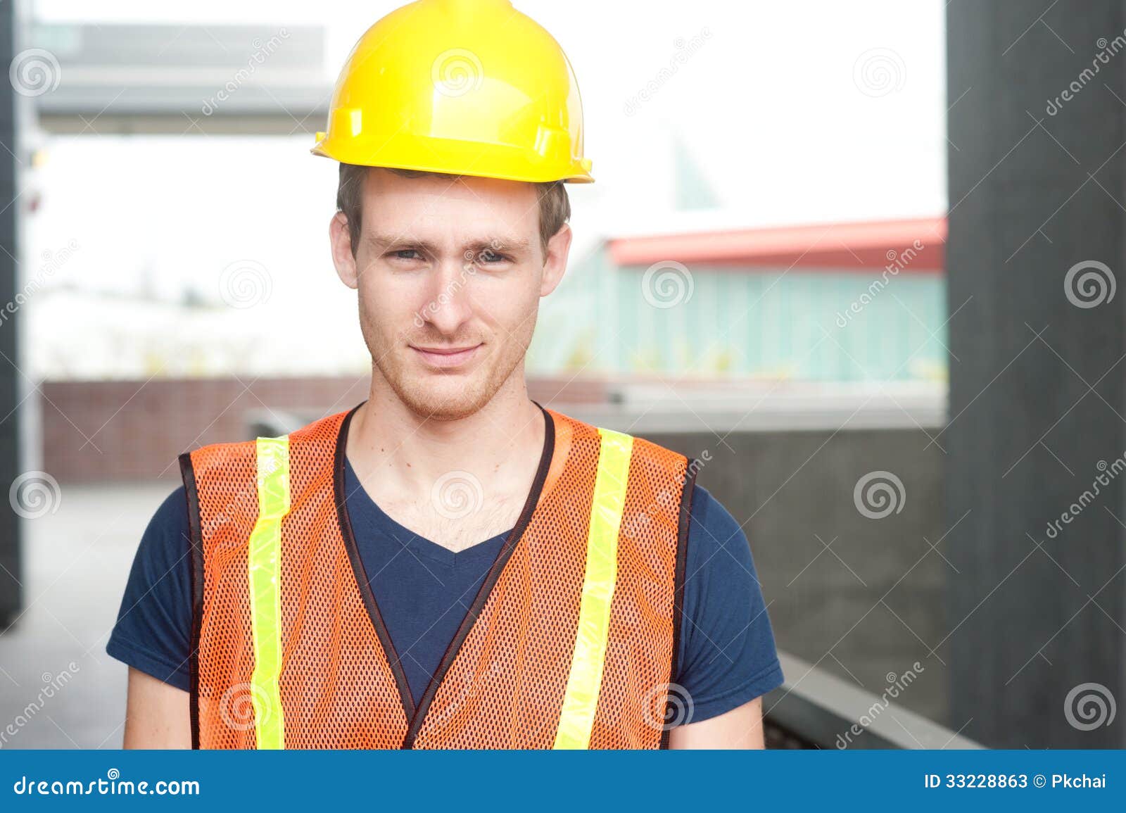 Portrait of a Happy Construction Worker Stock Image - Image of outdoors ...