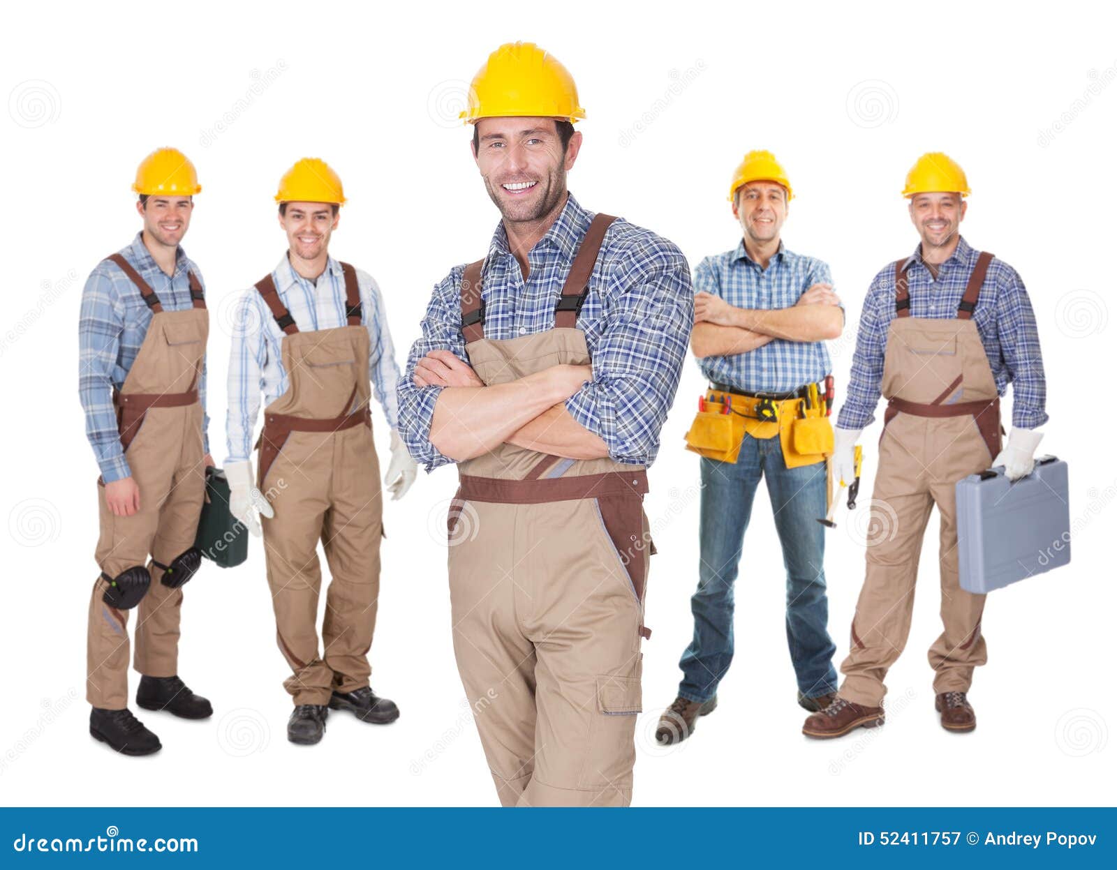 Portrait of Happy Construction Workers Stock Image - Image of ...