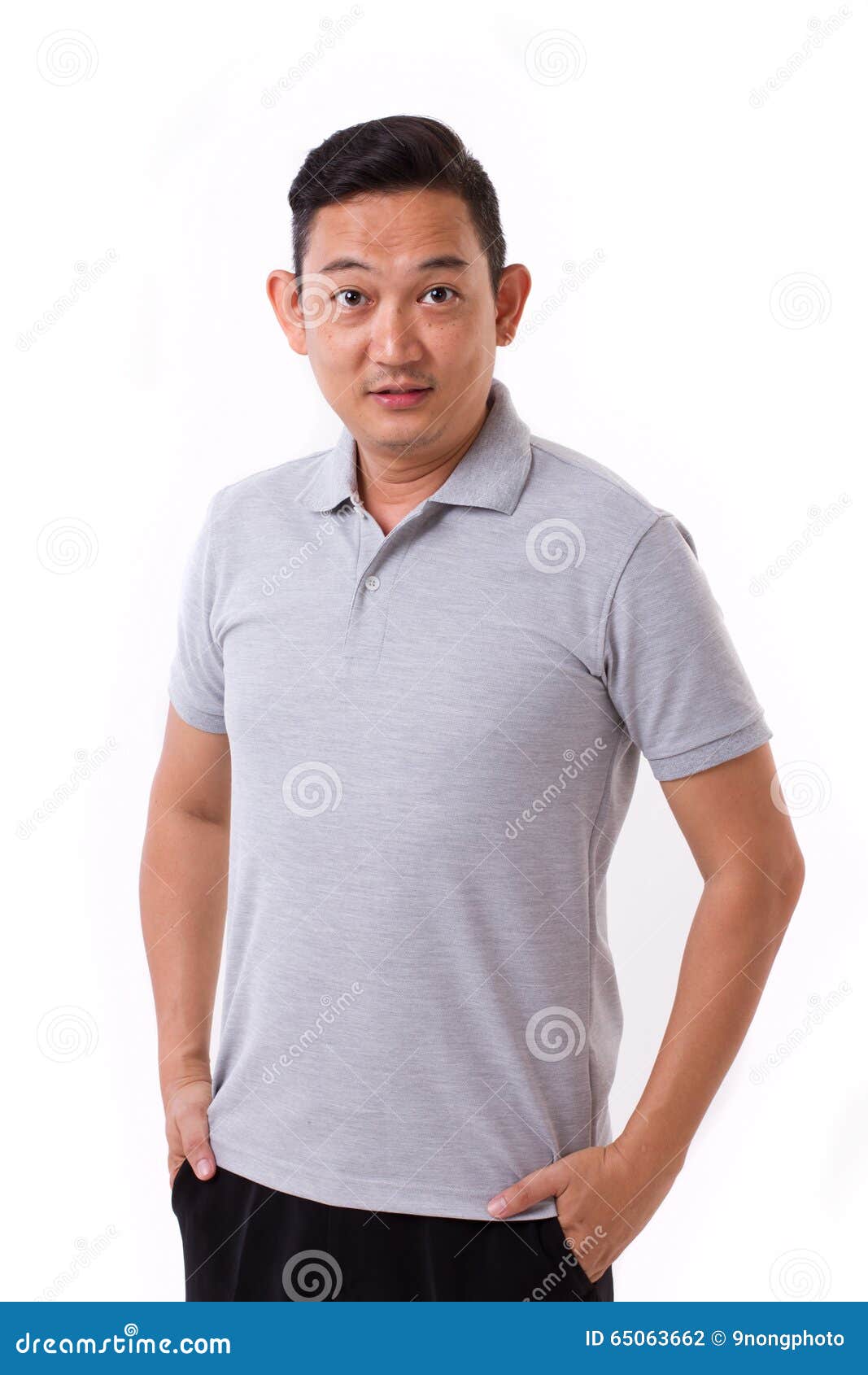 Portrait of Happy, Content Asian Man Stock Photo - Image of jacket ...