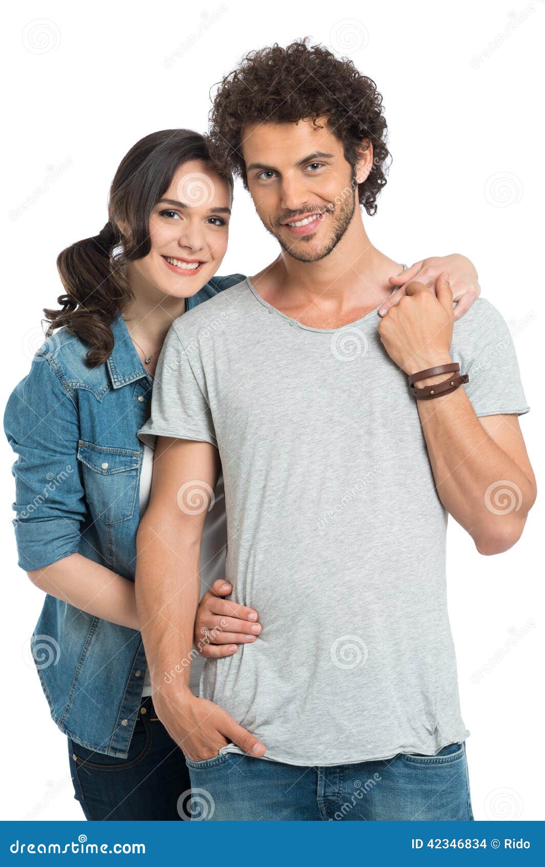 Portrait of Happy Couple Embracing Stock Photo - Image of male ...