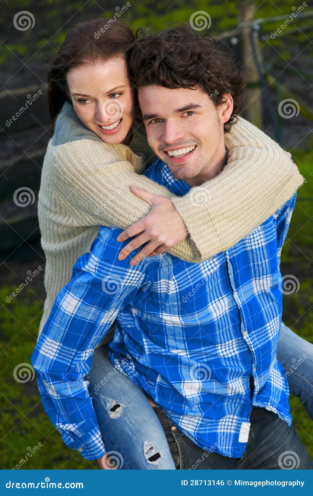 Portrait of a Happy Couple Smiling Outdoors Stock Photo - Image of life ...