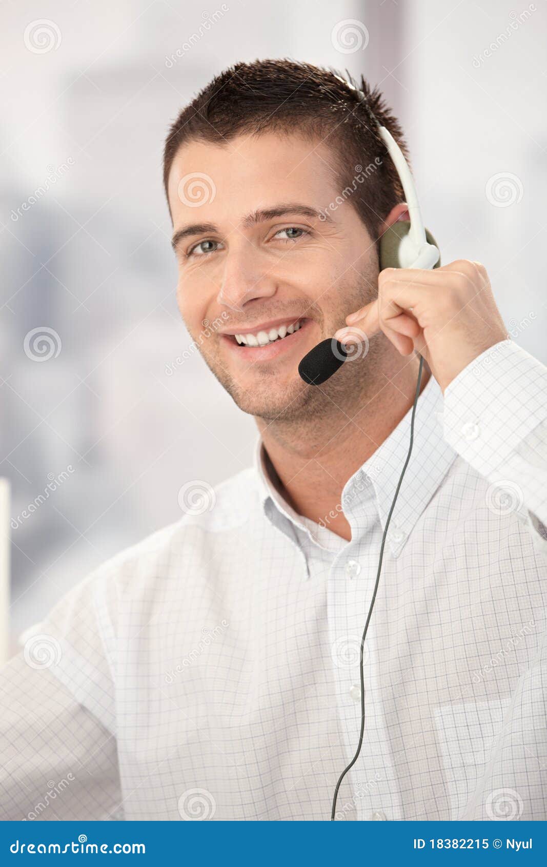 Portrait of Happy Customer Service Operator Stock Image - Image of ...