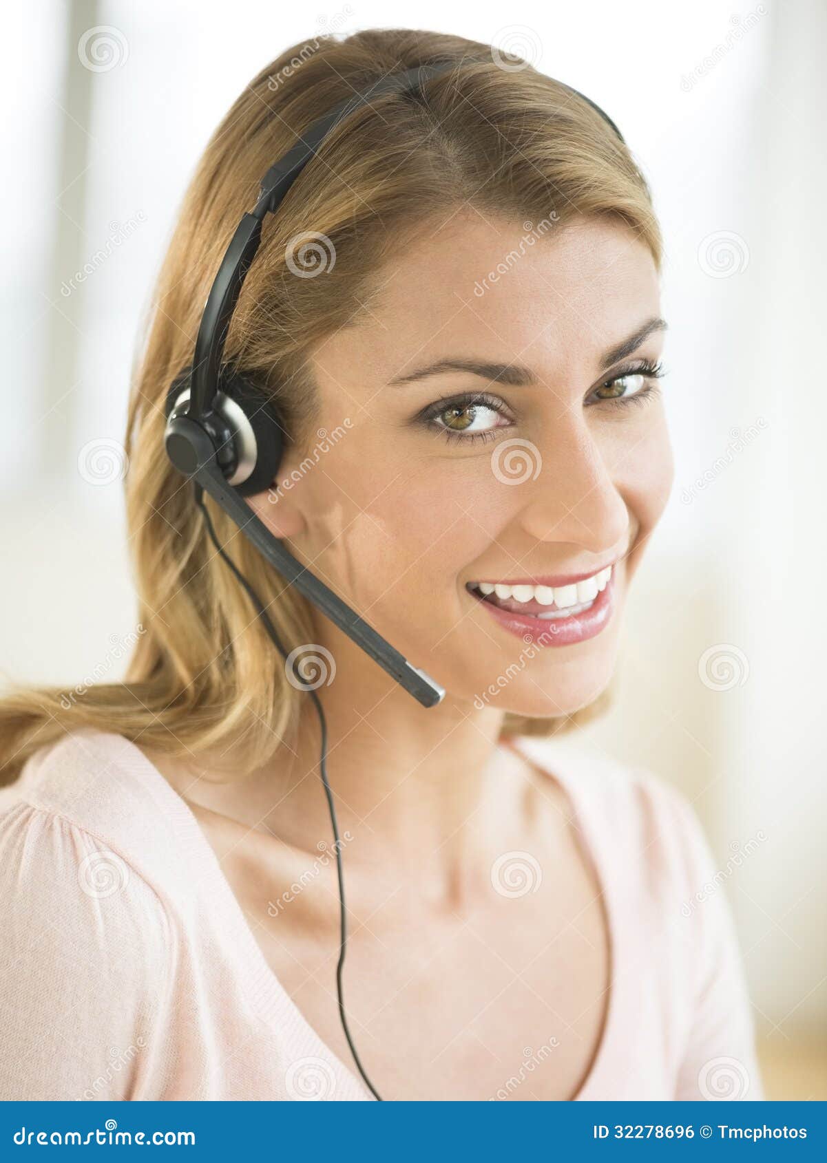 Portrait of Happy Customer Service Representative Stock Photo - Image ...