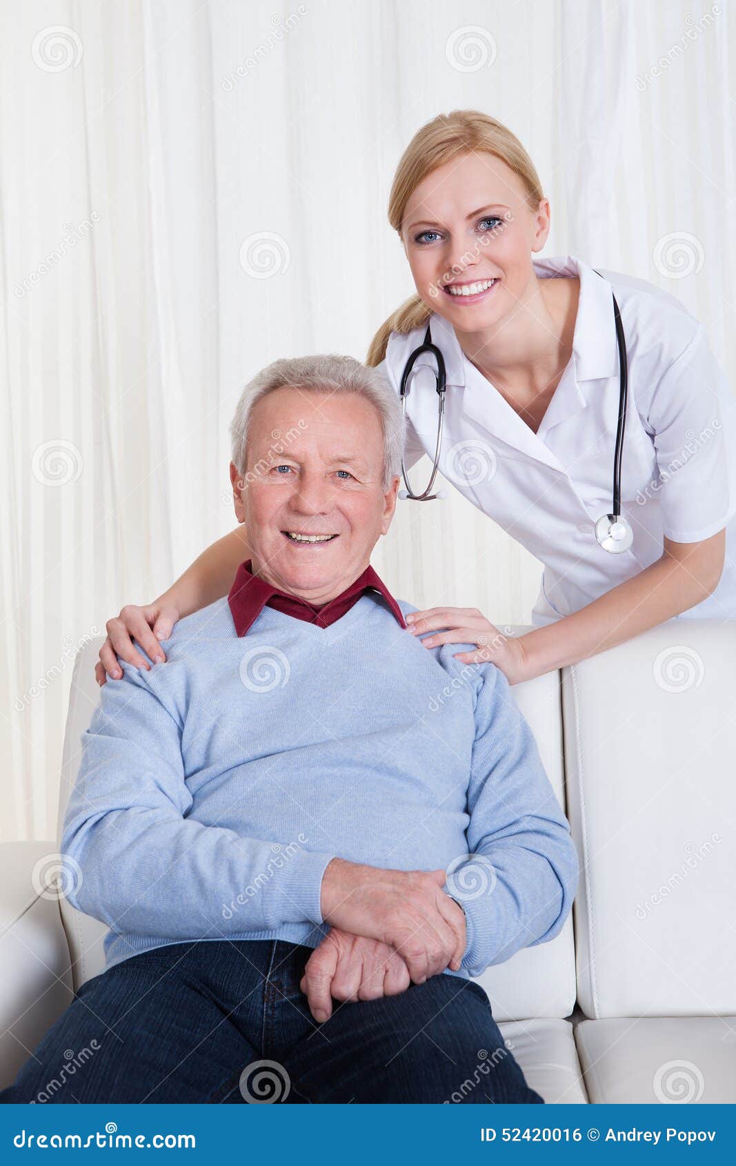 Portrait of Happy Doctor and Patient Stock Photo - Image of cheerful ...