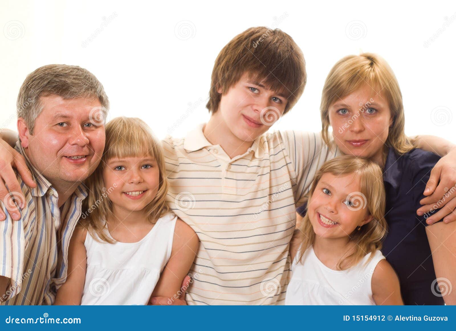 Portrait of a Happy Family of Five Stock Photo - Image of happiness ...
