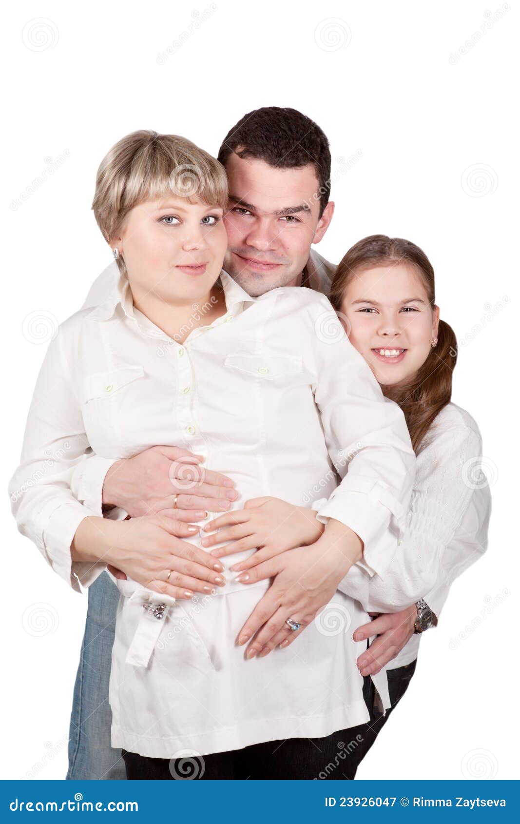 Portrait of Happy Family, Isolation on White Stock Image - Image of ...