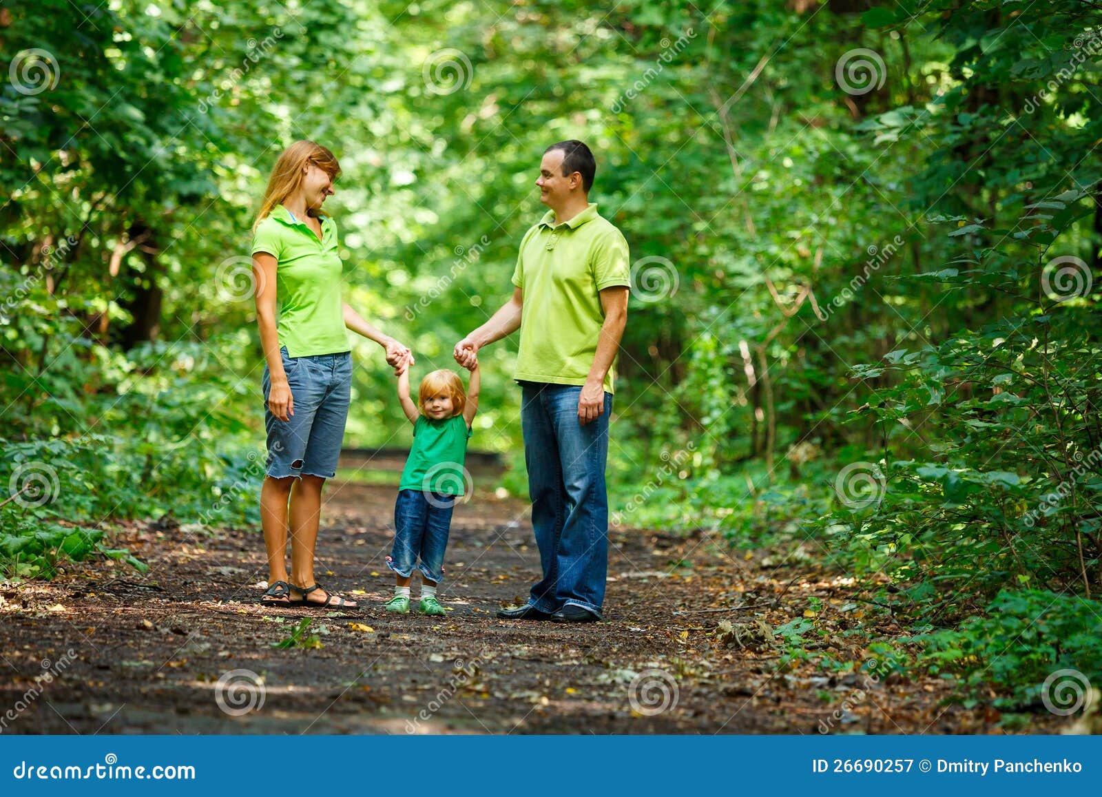 Portrait of Happy Family in Park Stock Image - Image of happy ...