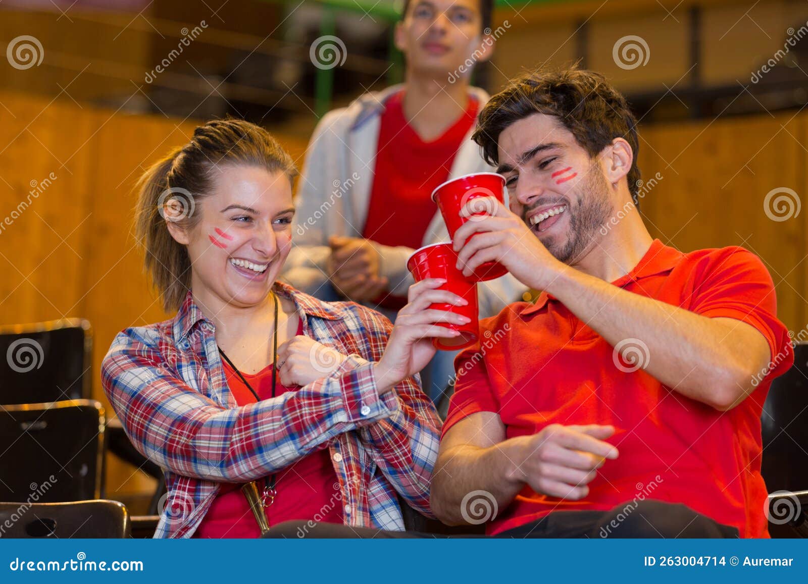 Portrait Happy Fans Cheering Stock Photo - Image of stadium, club ...