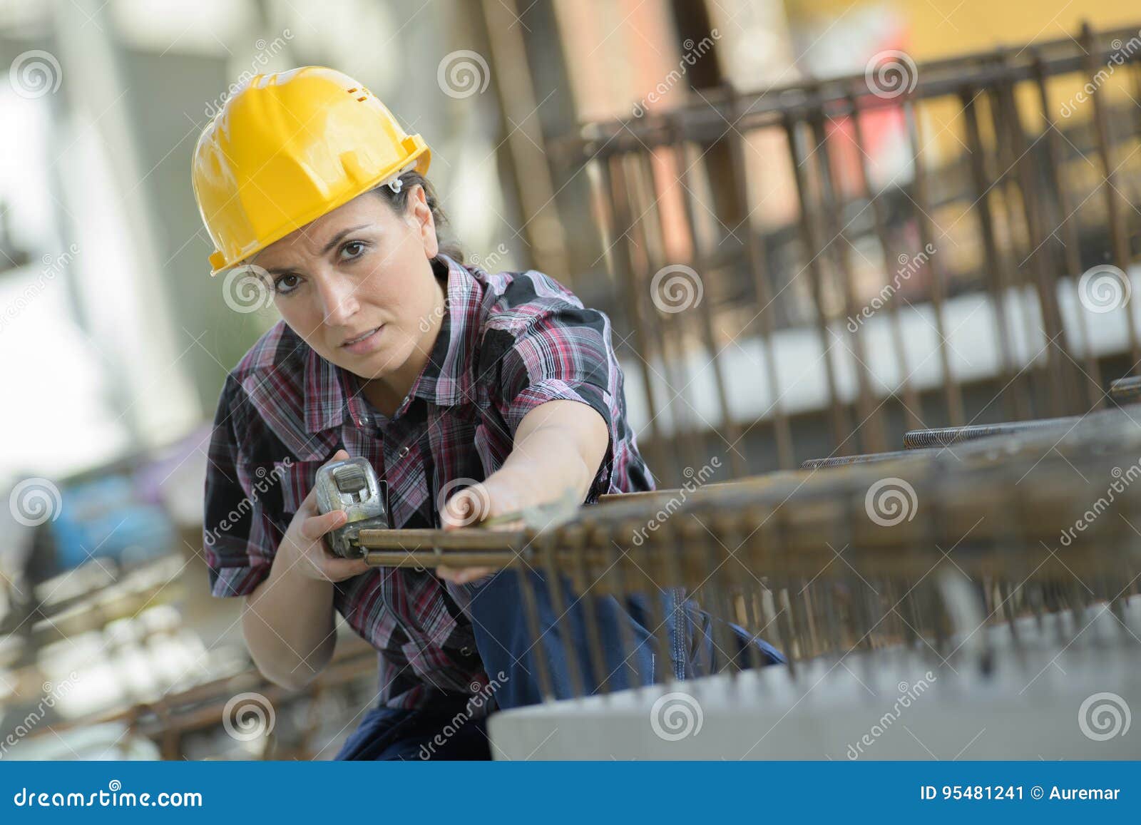 Portrait Happy Female Construction Worker Stock Image - Image of ...