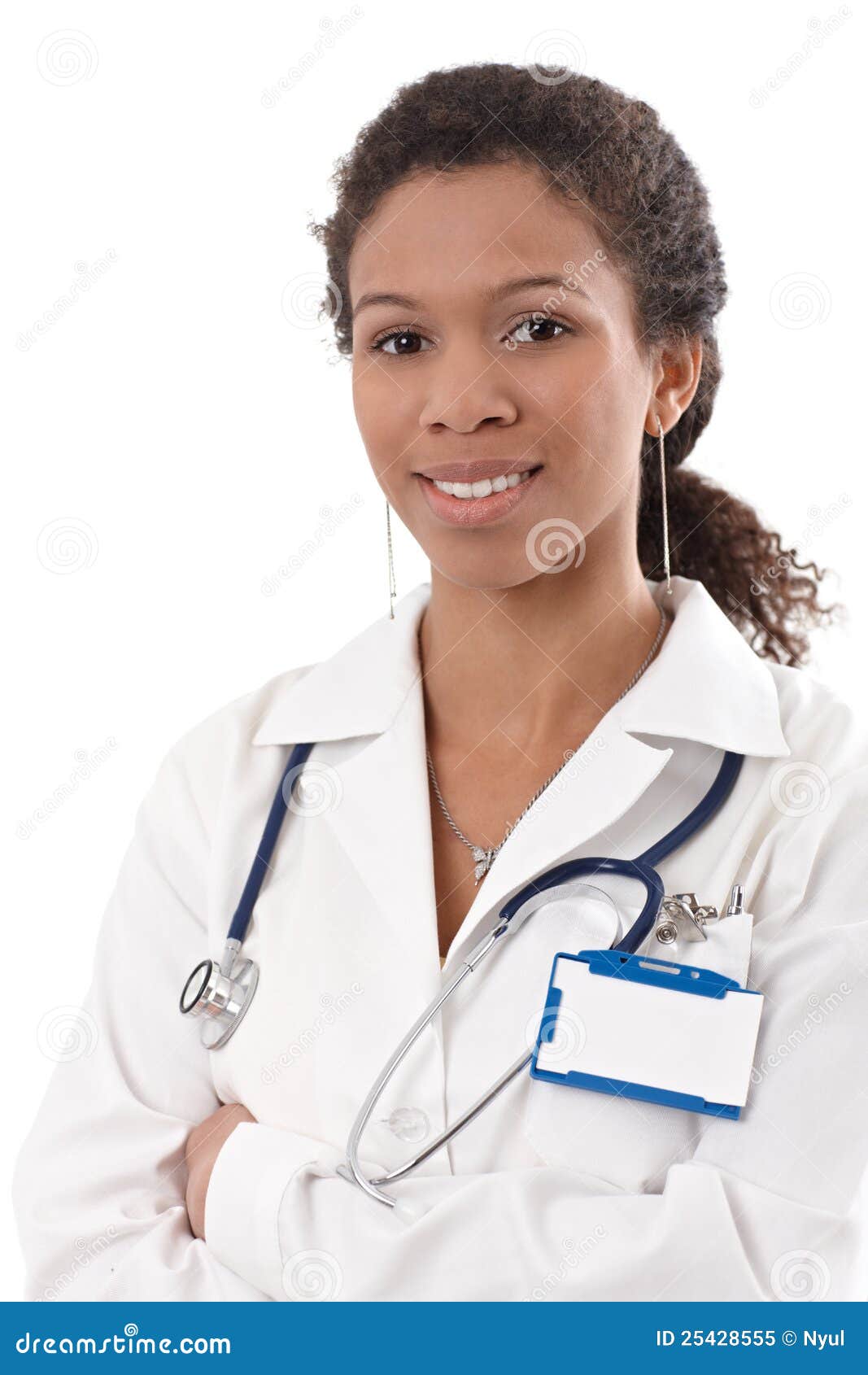 Portrait of Happy Female Doctor Stock Image - Image of ethnic, healing ...