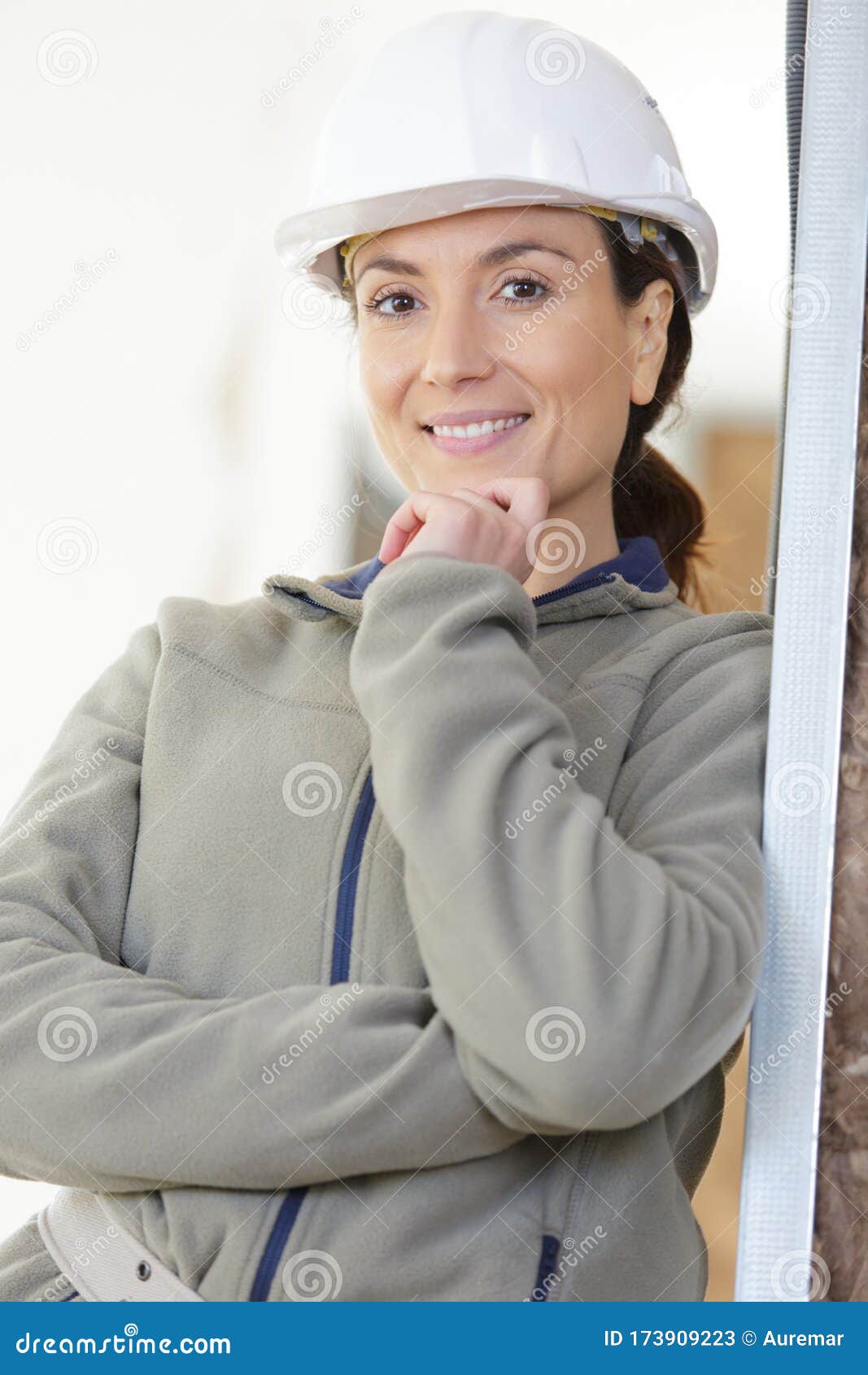 Portrait Happy Female Engineer Stock Image - Image of people, manager ...
