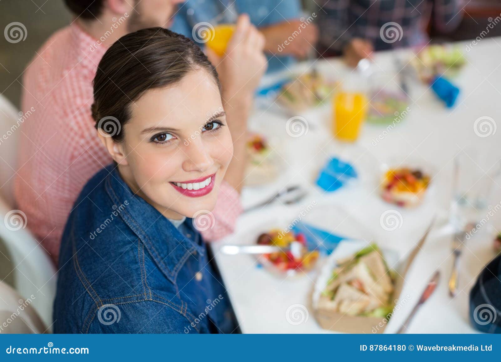 Portrait of Happy Female Executive Having Breakfast Stock Photo - Image ...