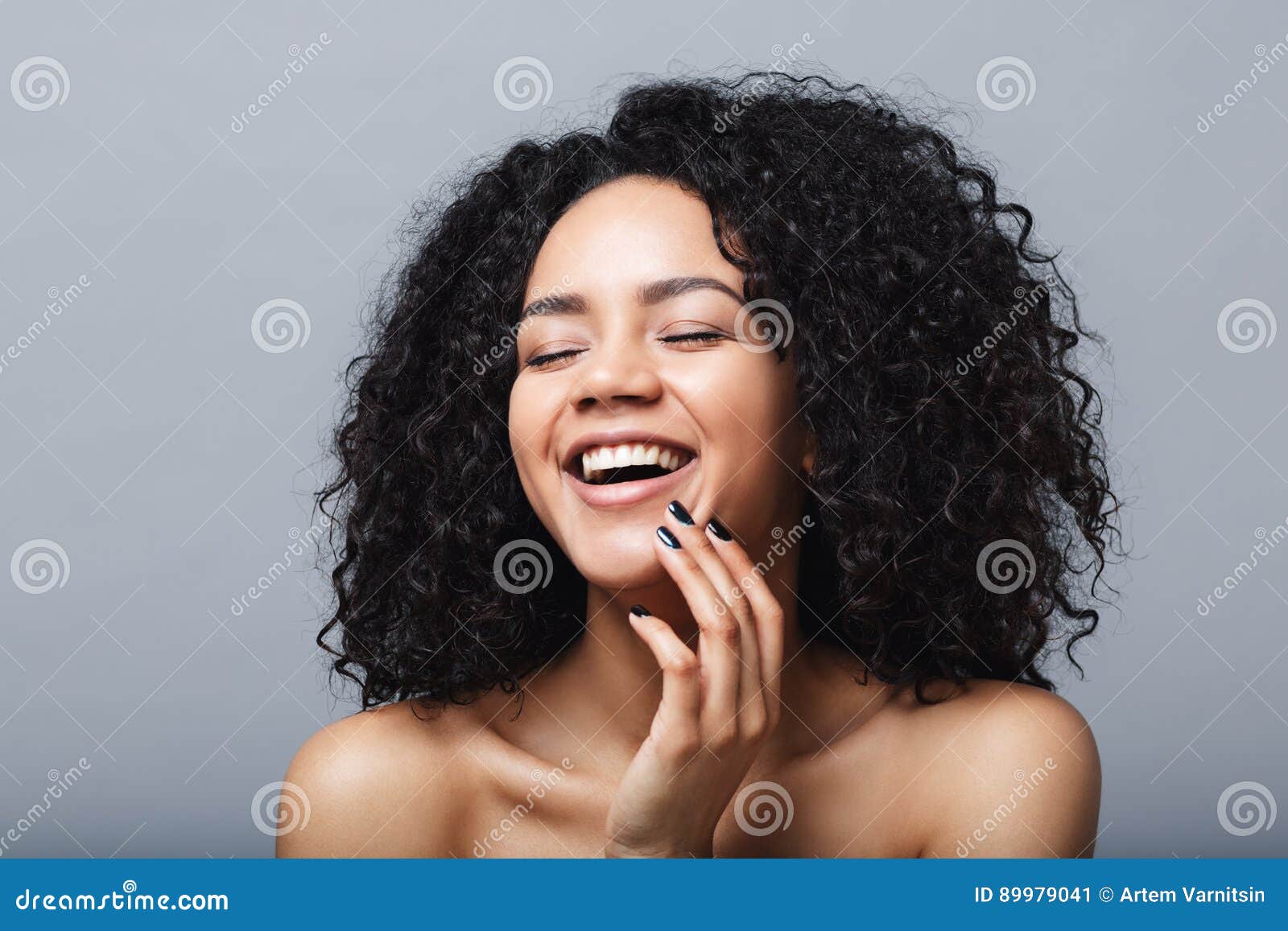 Portrait of a Happy Female Model Stock Image - Image of laugh, studio ...