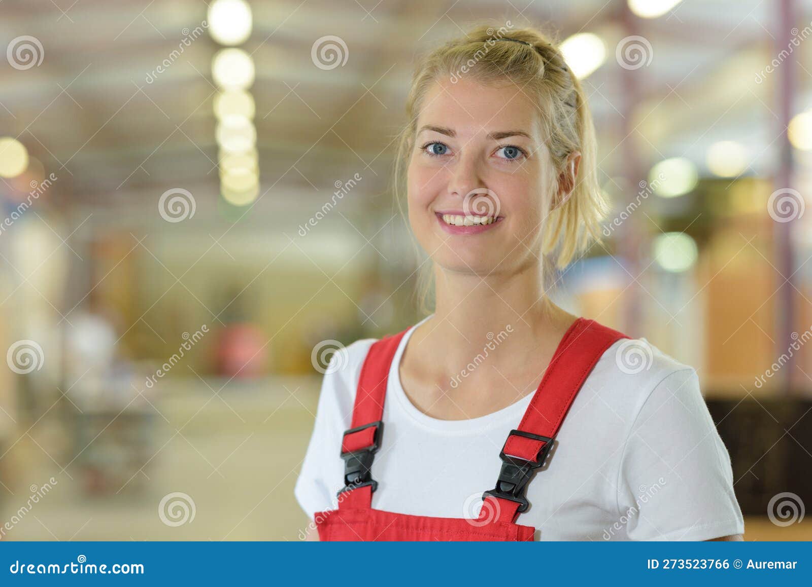 Portrait Happy Female Worker Stock Photo - Image of dressed, happy ...