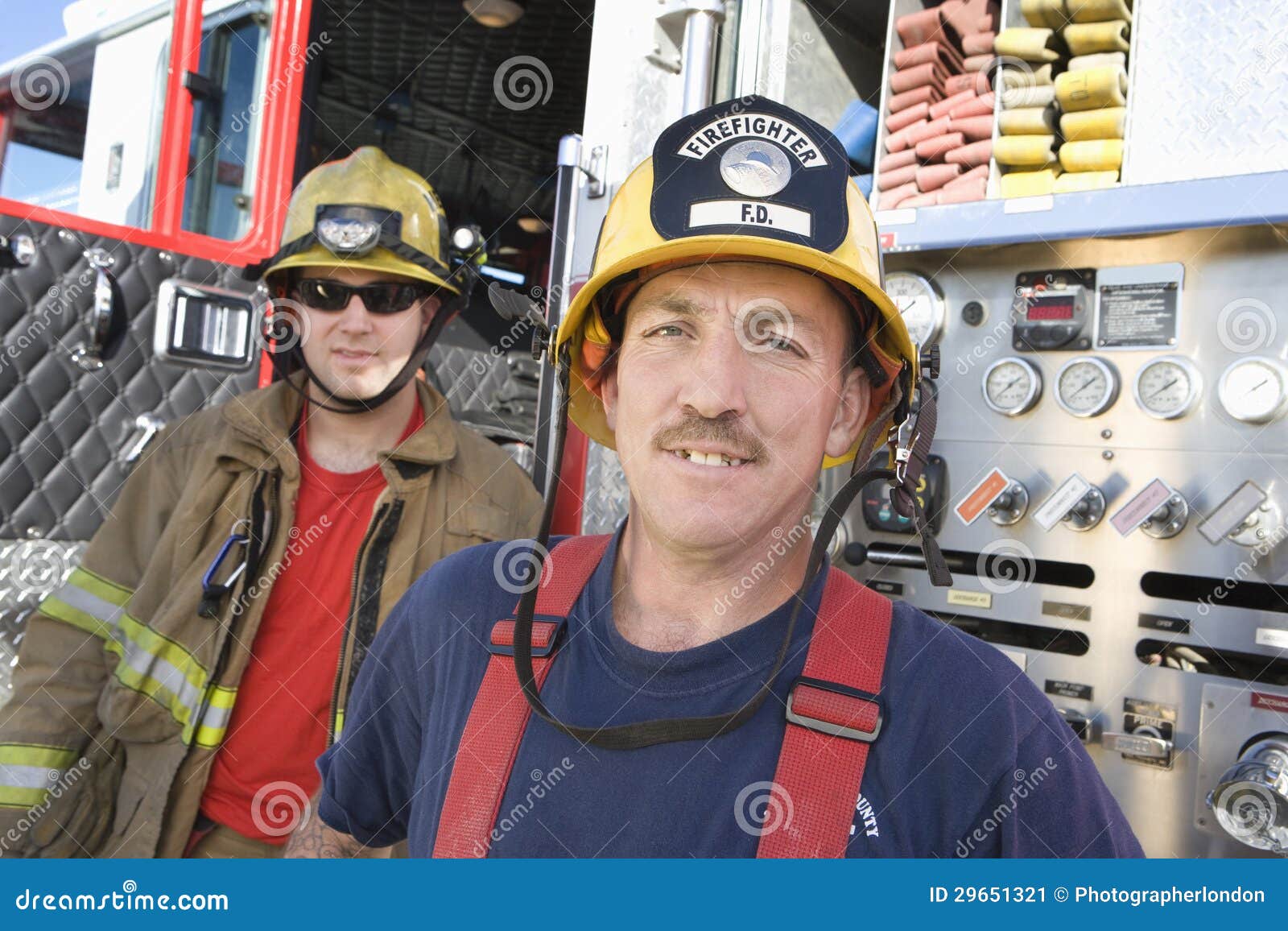 Portrait of a Happy Fire Worker Stock Image - Image of confident ...