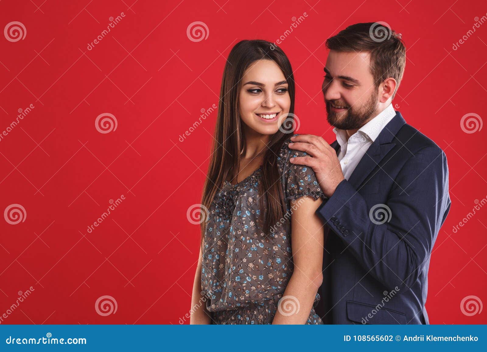 Portrait of a Happy Flirting Couple Stock Photo - Image of boyfriend ...